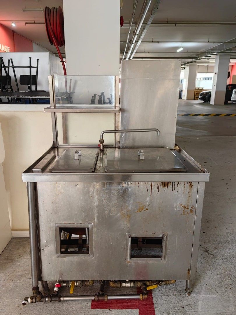 GAS NOODLE COUNTER 3 HOLES AND 1 SOUP COMPARTMENT STAINLESS STEEL USED ...