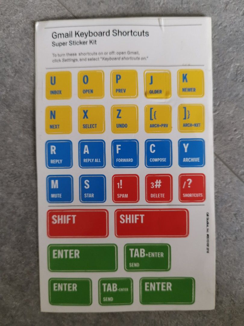 Gmail Keyboard Shortcuts Stickers, Computers & Tech, Parts ...
