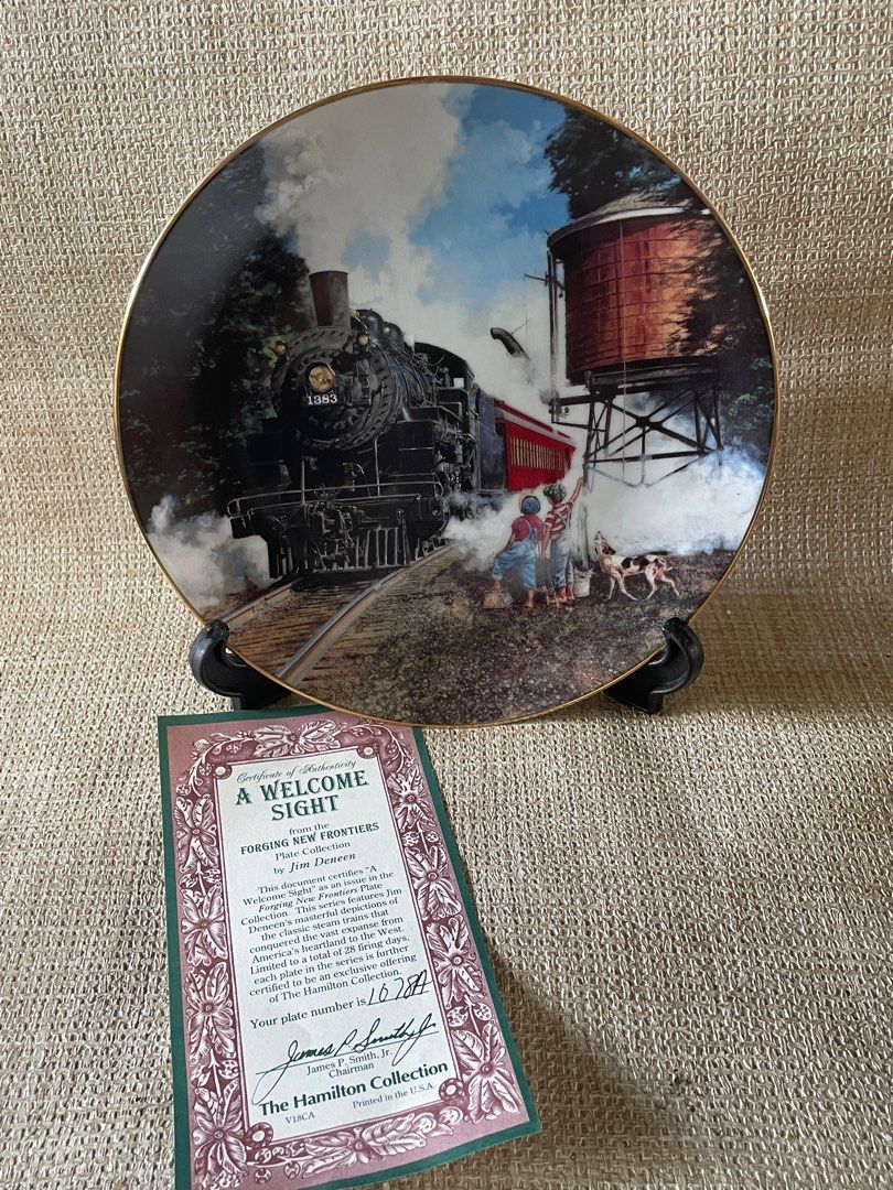 Hamilton Collection 1994 A Welcome Sight Deco Plate, Furniture & Home ...