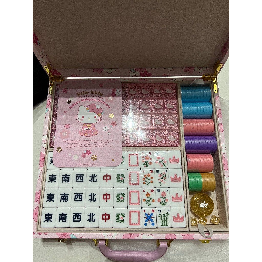 Hello Kitty Sakura Mahjong Set, Hobbies & Toys, Toys & Games on Carousell