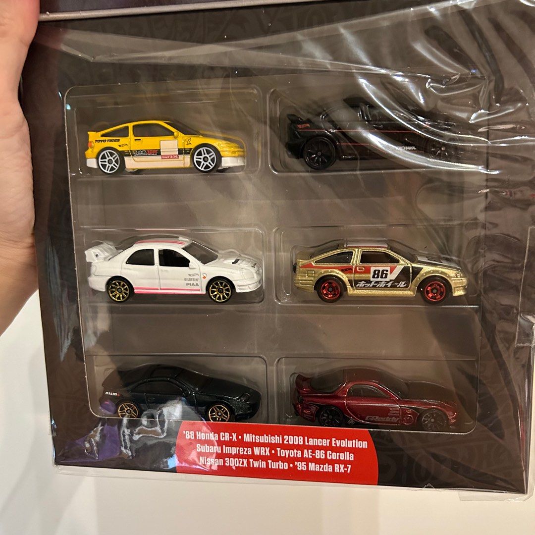 Hot Wheels JDM 6 cars set / Honda CR-X / Mazda RX-7 / Mitsubishi 2008 ...