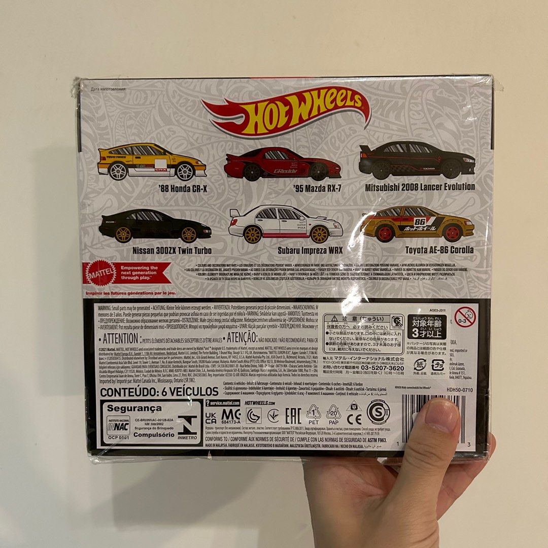 Hot Wheels JDM 6 cars set / Honda CR-X / Mazda RX-7 / Mitsubishi 2008 ...