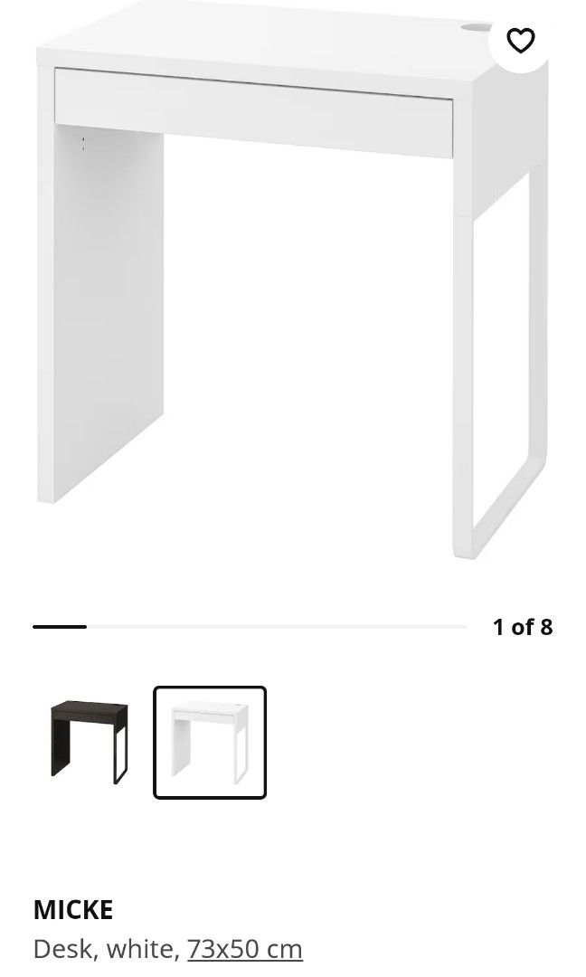 IKEA Micke table in white, Furniture & Home Living, Furniture, Tables ...