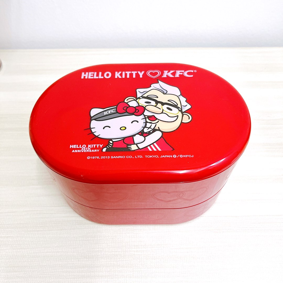 Japan KFC x Hello Kitty Lunch Two Layer Box, Furniture & Home Living ...