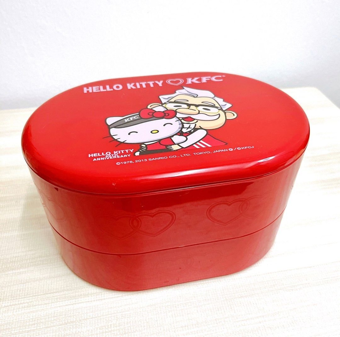 Japan KFC x Hello Kitty Lunch Two Layer Box, Furniture & Home Living ...