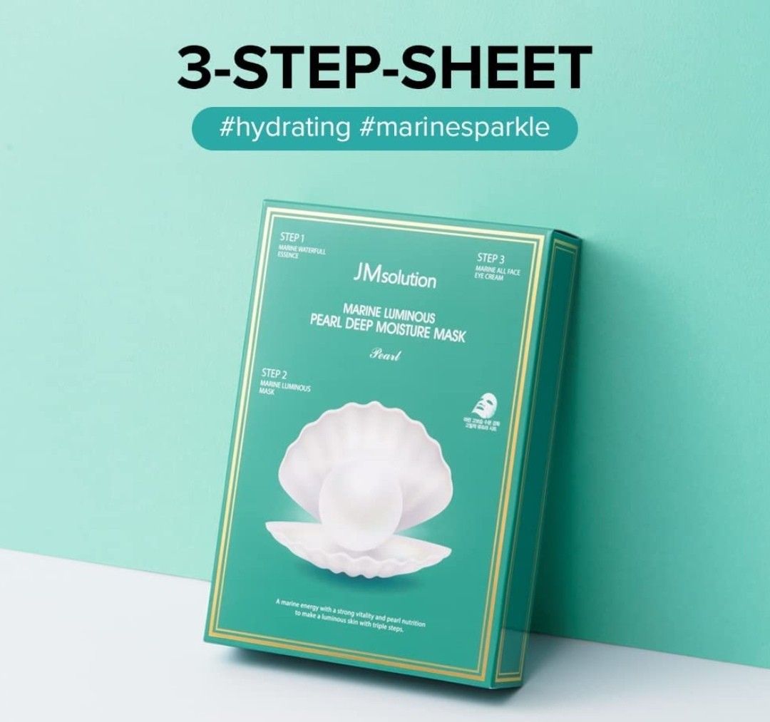 JM solution Marine Luminous Pearl Deep Moisture face mask Made in Korea ...