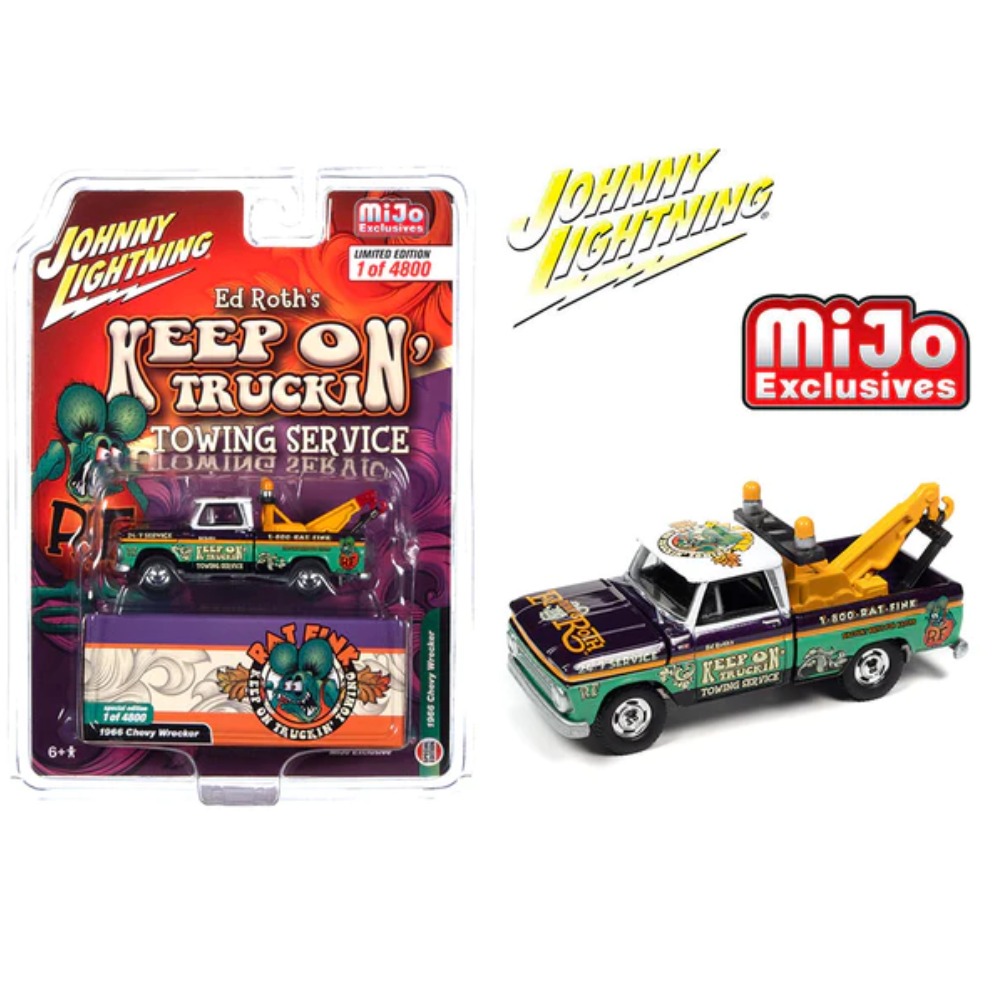 Johnny Lightning 1/64 Scale 1966 Chevy Wrecker Truck Ed Roth Rat Fink ...