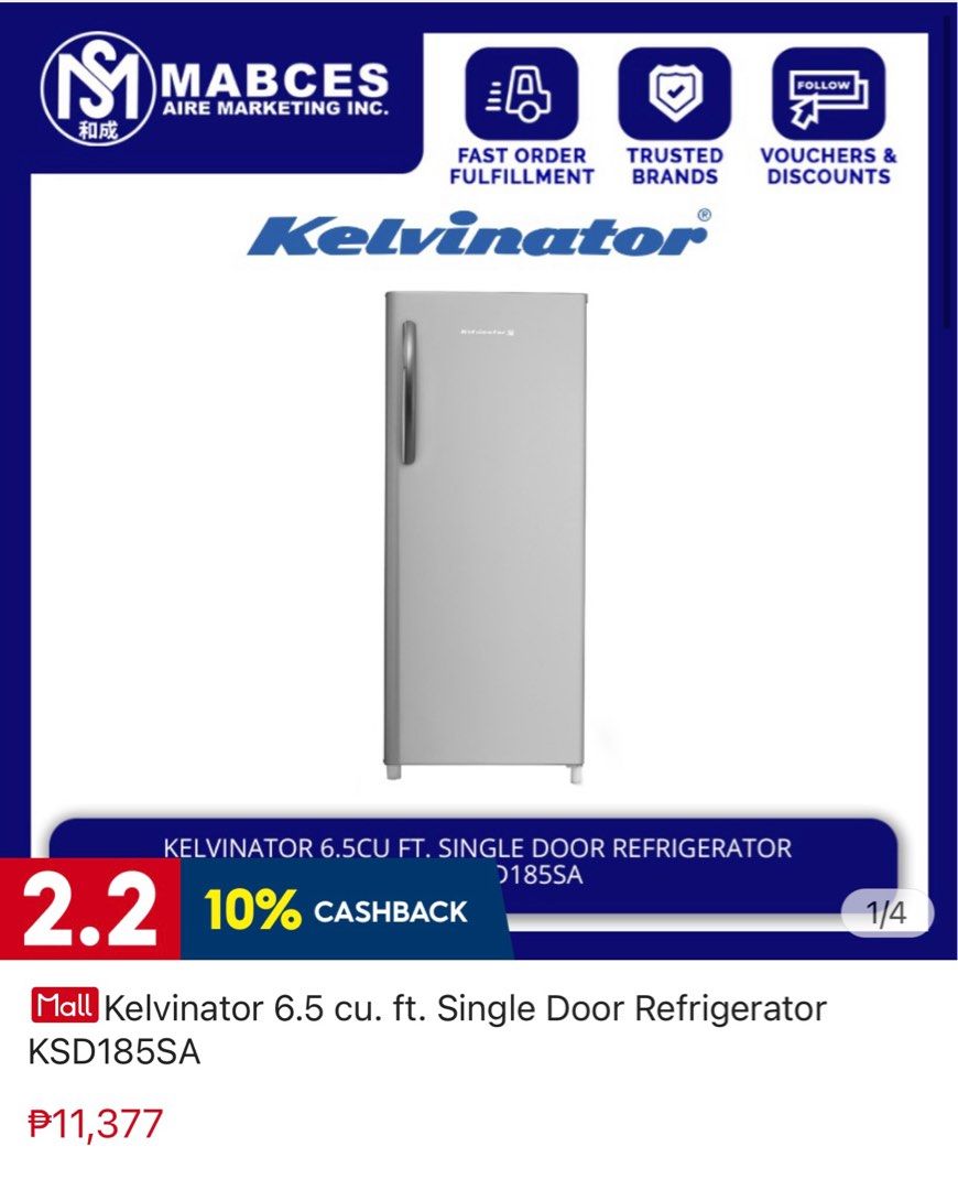 Kelvinator (New Gen) Single Door Refrigerators, TV & Home Appliances ...