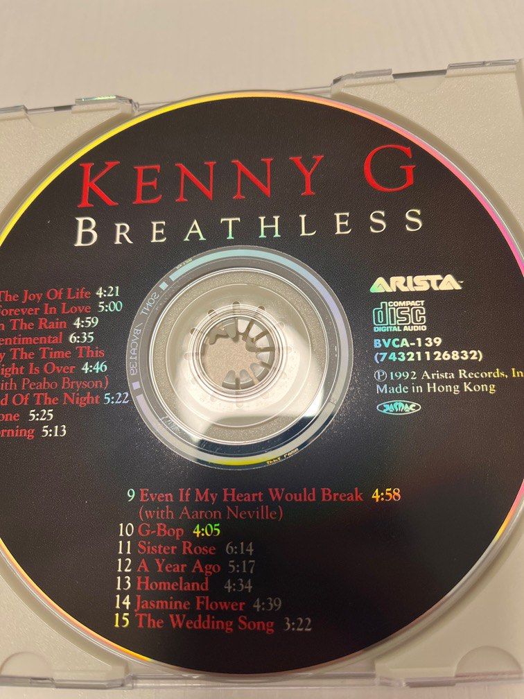 Kenny G CD Breathless 日版 有側紙 色士風 CD香港製造, 興趣及遊戲, 音樂、樂器 & 配件, 音樂與媒體 - CD ...