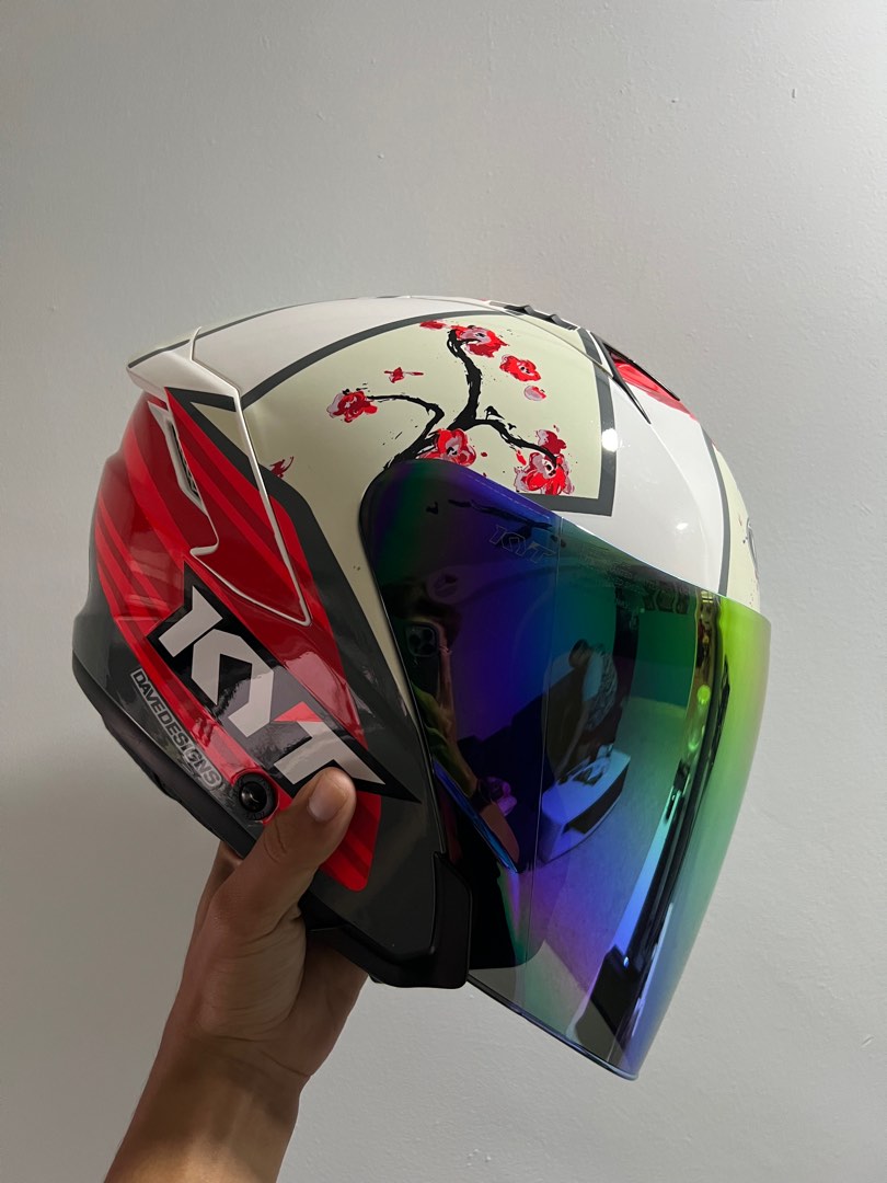 KYT NJF Sakura Helmet, Motorcycles, Motorcycle Apparel on Carousell