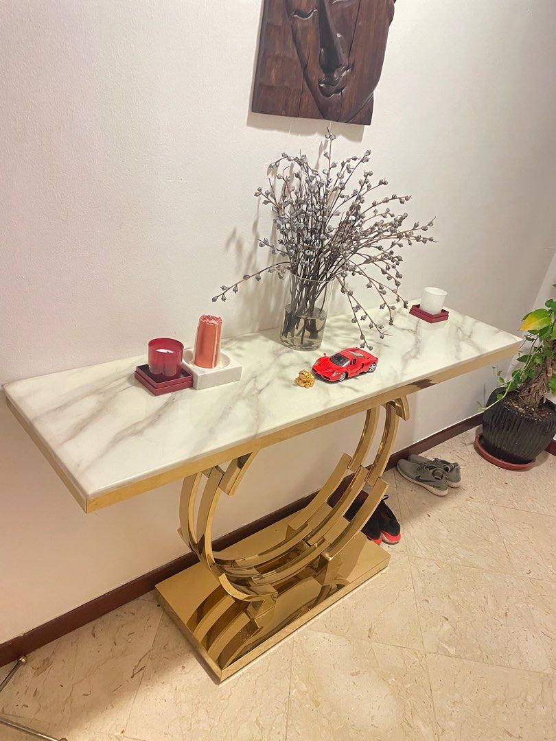 Marble Display Table Console, Furniture & Home Living, Furniture ...