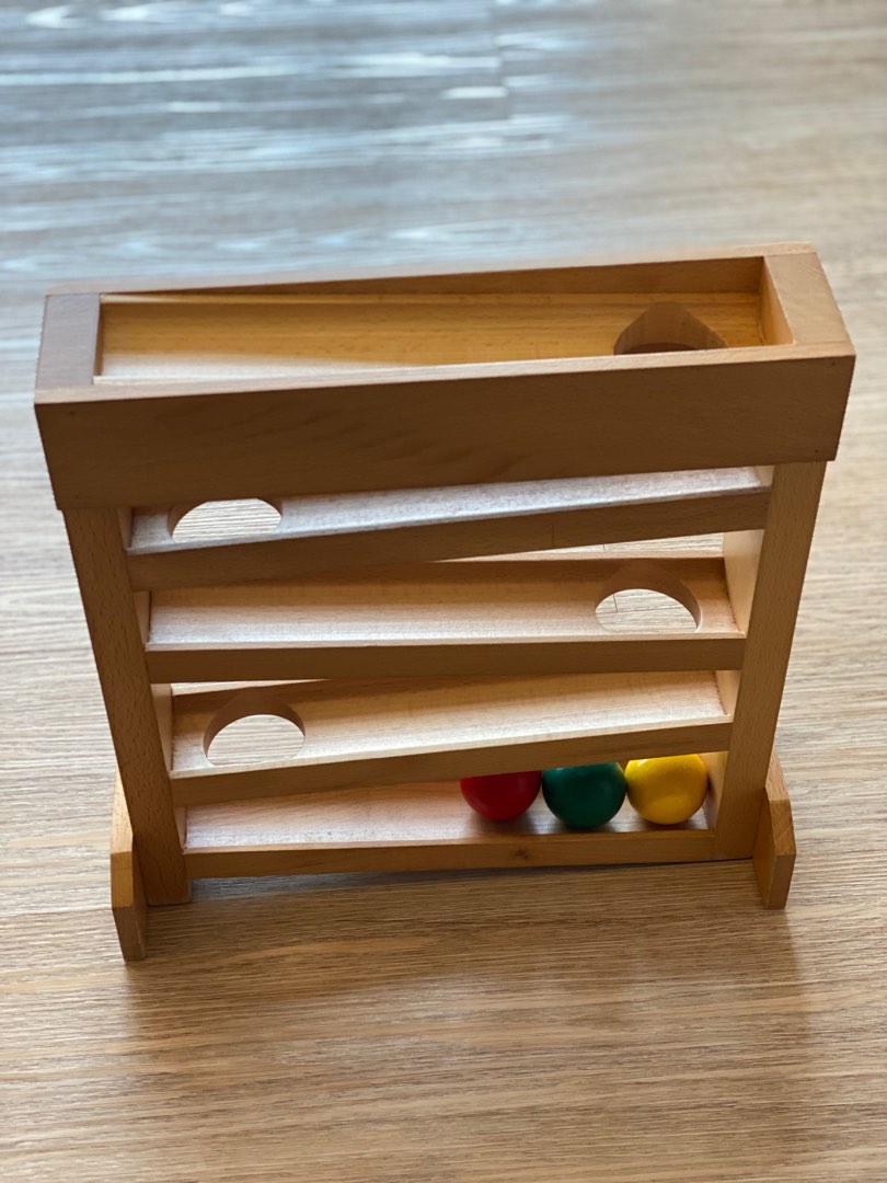 Montessori Wooden Ball Ramp Eye Tracker Toy, Babies & Kids, Infant ...
