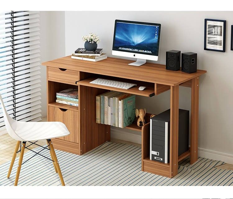 NEW Computer table with drawer and cabinet, Furniture & Home Living ...