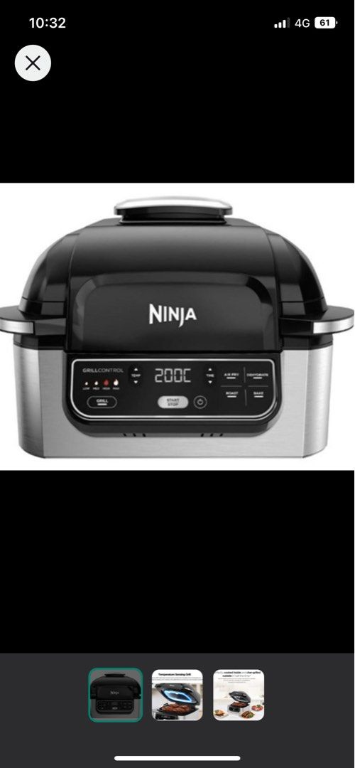 Ninja Foodi Indoor AirGrill AG301, TV & Home Appliances, Kitchen ...