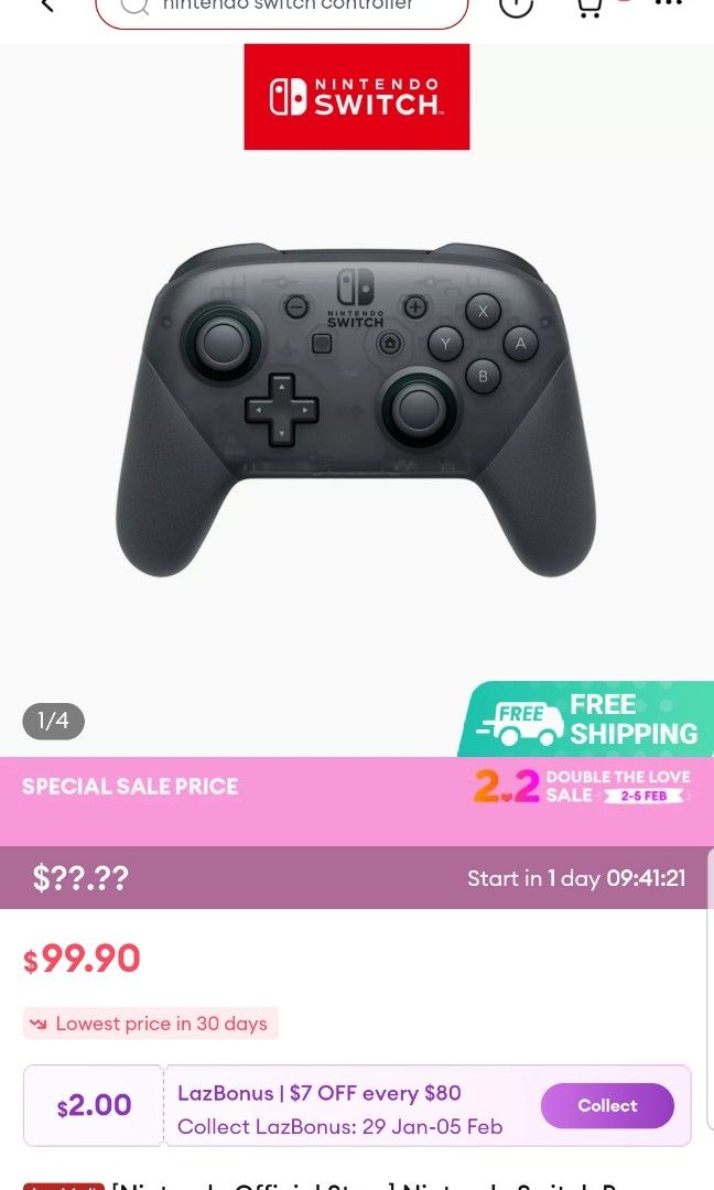 Nintendo switch pro controller - original, Video Gaming, Gaming ...