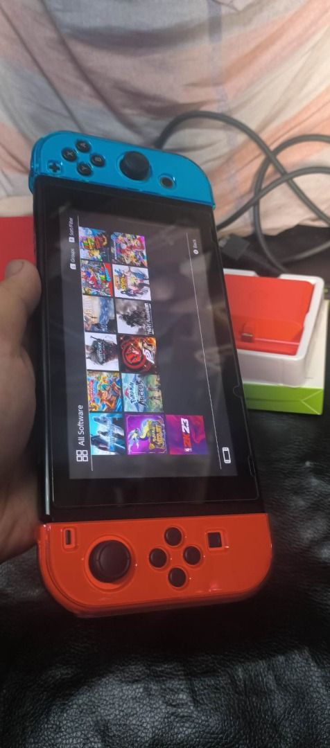 nintendo switch v2 modchipped 256gb full of games, Video Gaming, Video ...