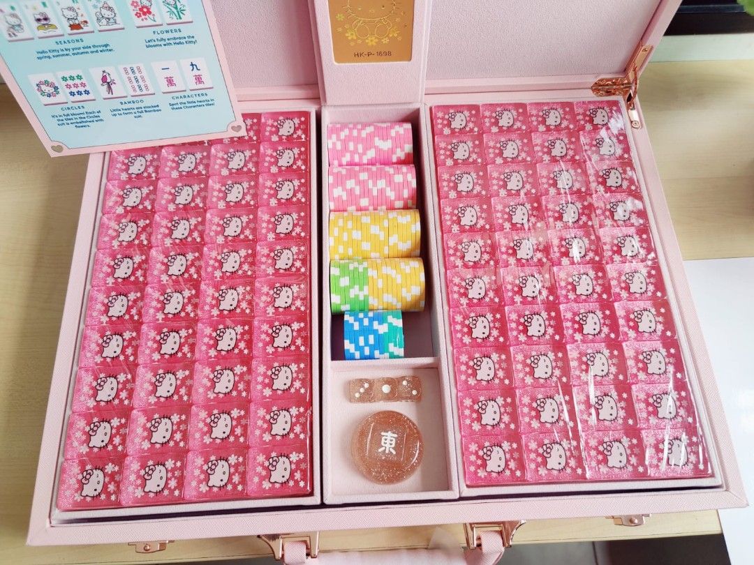 NTUC Hello Kitty Mahjong - Pink, Hobbies & Toys, Toys & Games on Carousell