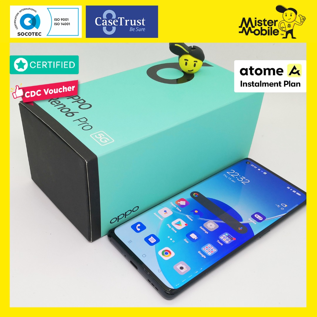 OPPO Reno 6 Pro 256 256GB Black Local Used Set, Mobile Phones & Gadgets ...