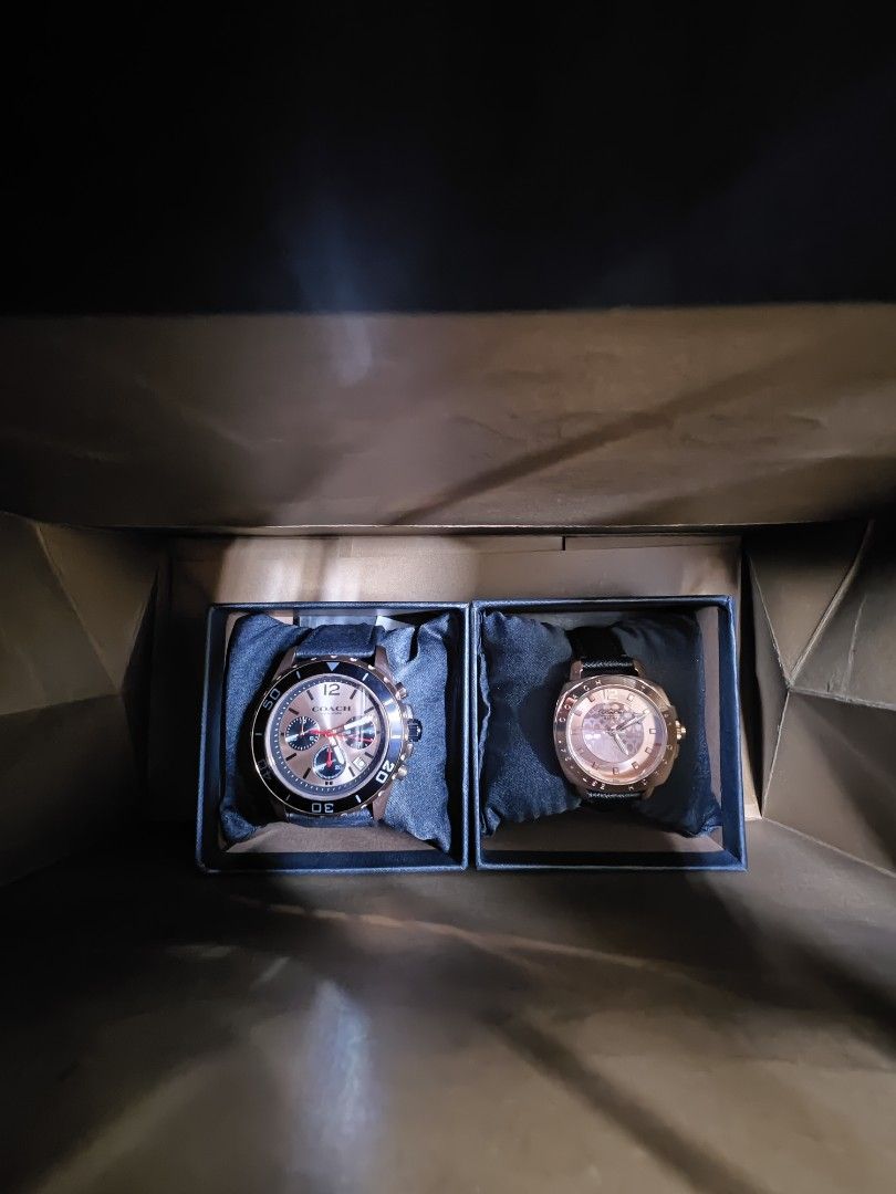 ORIGINAL Coach couple watch jam tangan leather watch, Luxury, Watches ...