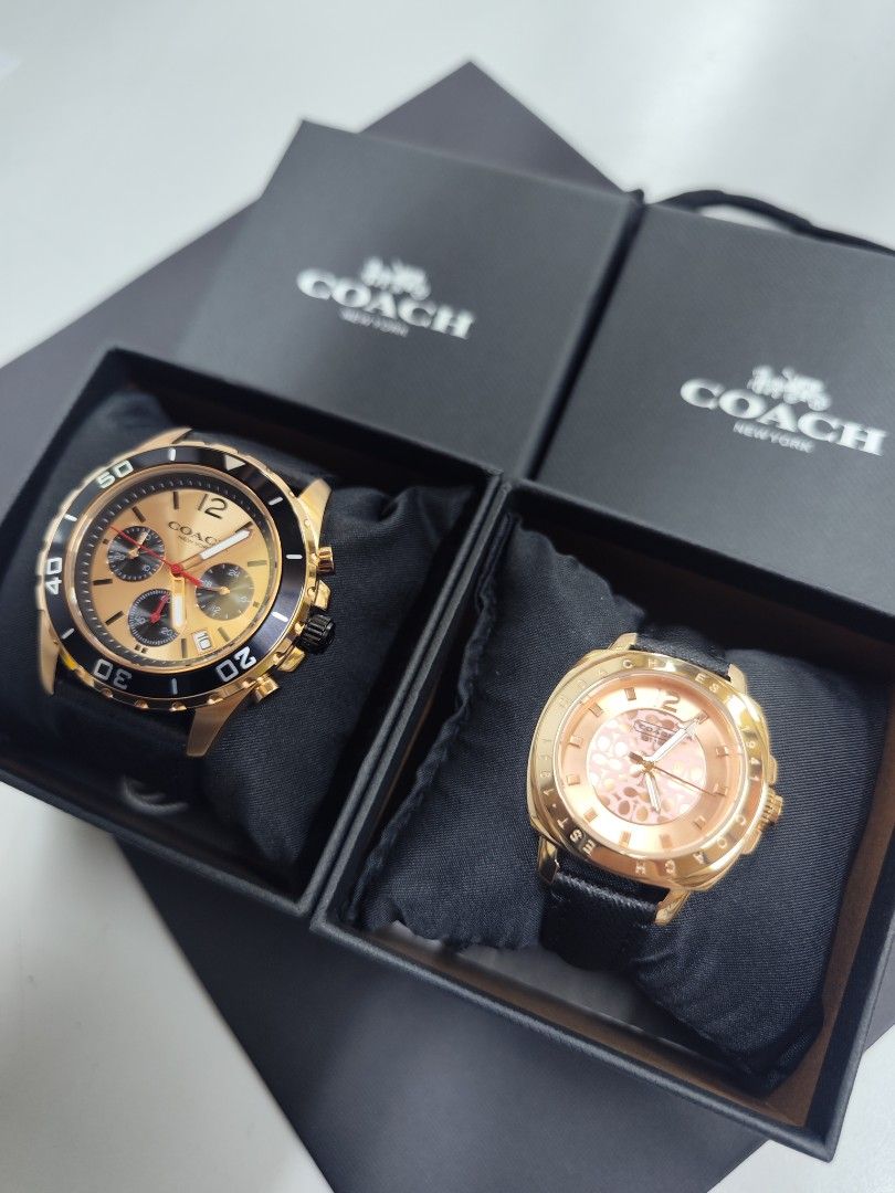 ORIGINAL Coach couple watch jam tangan leather watch, Luxury, Watches ...