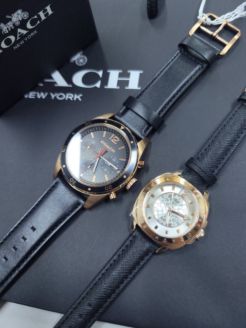 ORIGINAL Coach couple watch jam tangan leather watch, Luxury, Watches ...