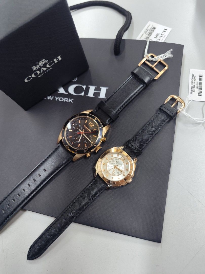 ORIGINAL Coach couple watch jam tangan leather watch, Luxury, Watches ...