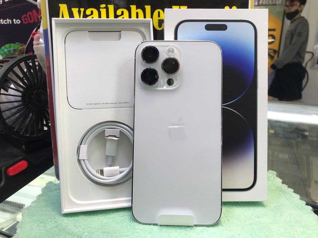 Original iPhone 14pro max 256gb silver white 100% BH with box same ...