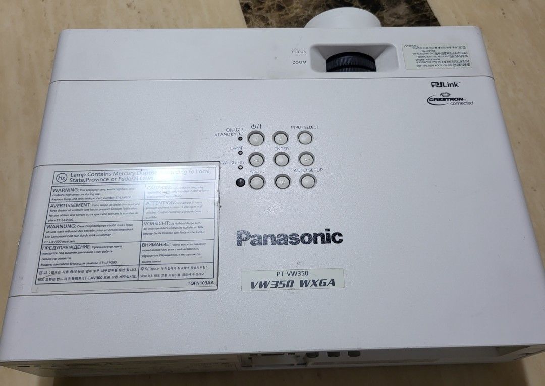 Panasonic VW350 WXGA projector, TV & Home Appliances, TV ...