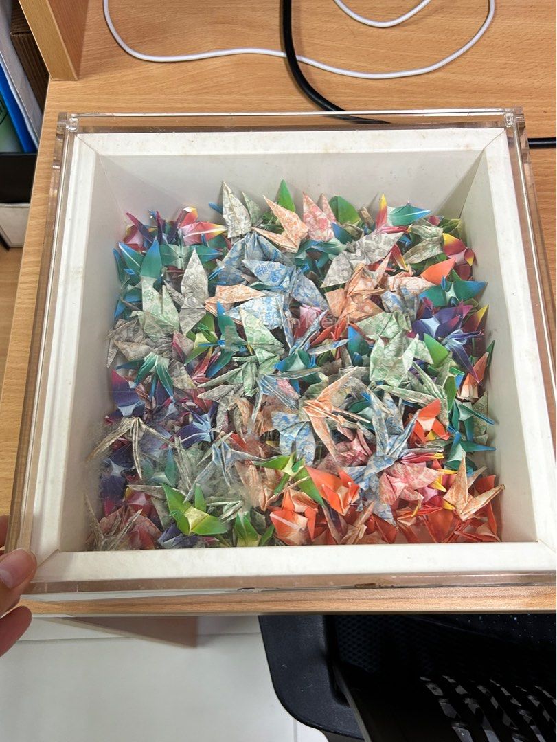 Paper Cranes in Acrylic Box, Everything Else on Carousell