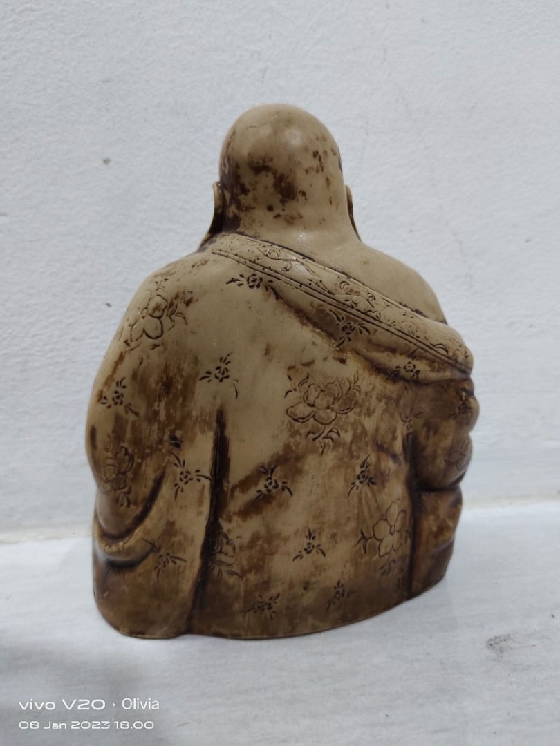 Patung Budha Julai Matreya Fiber Cap Kuno Jadul Antik, Antik, Pajangan di Carousell