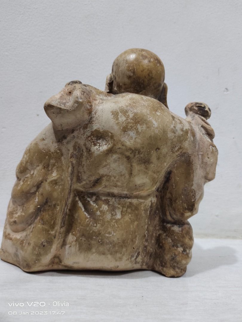 Patung Budha Julai Peranakan Fiber Peninggalan Cap Kuno Jadul Antik, Antik, Pajangan di Carousell