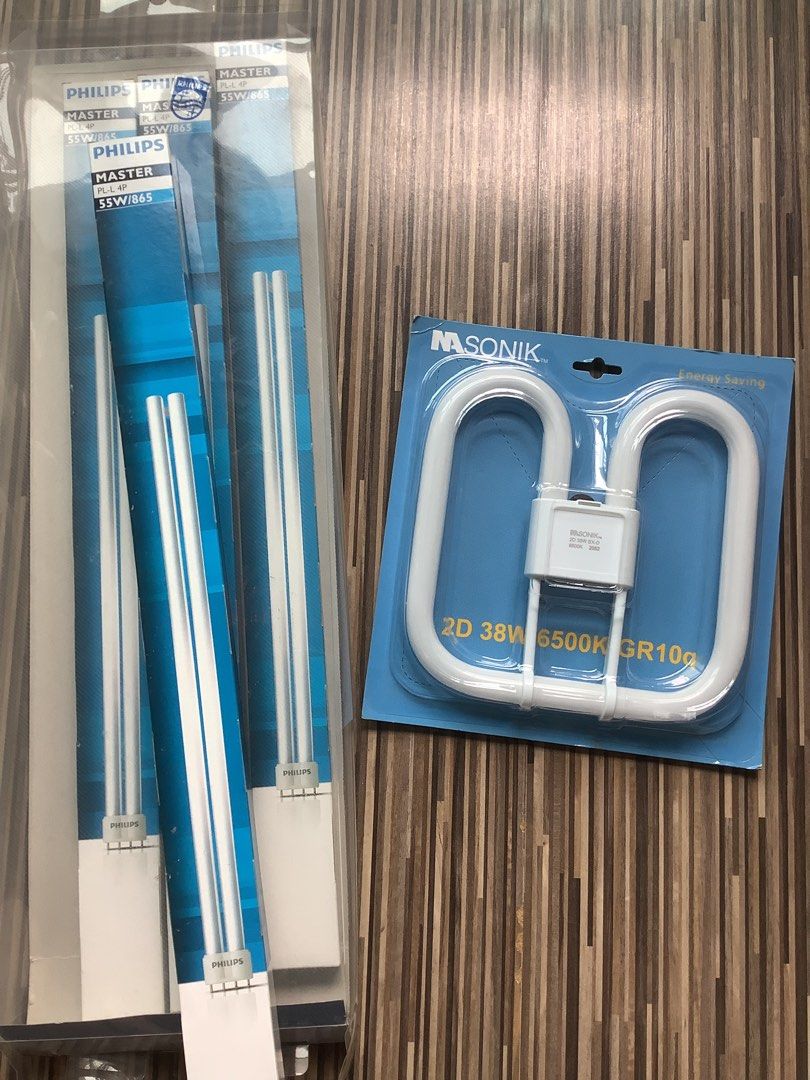 Philips 55W PL-L-4P & Sonik 2D 38W, Furniture & Home Living, Lighting ...