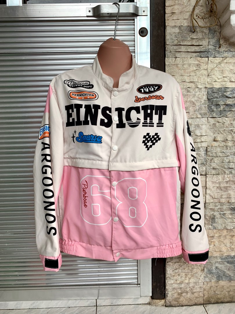 Pink Racing jacket, Women's Fashion, Coats, Jackets and Outerwear on ...