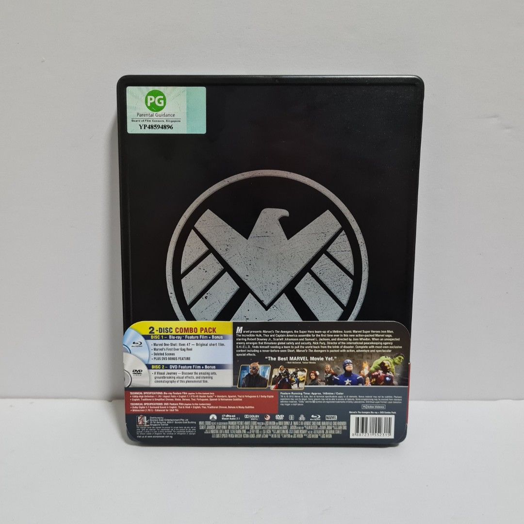 [Pre-Owned] Blu Ray Marvel's Avengers (Blu Ray + DVD) Steelbook Set, Hobbies & Toys, Music ...