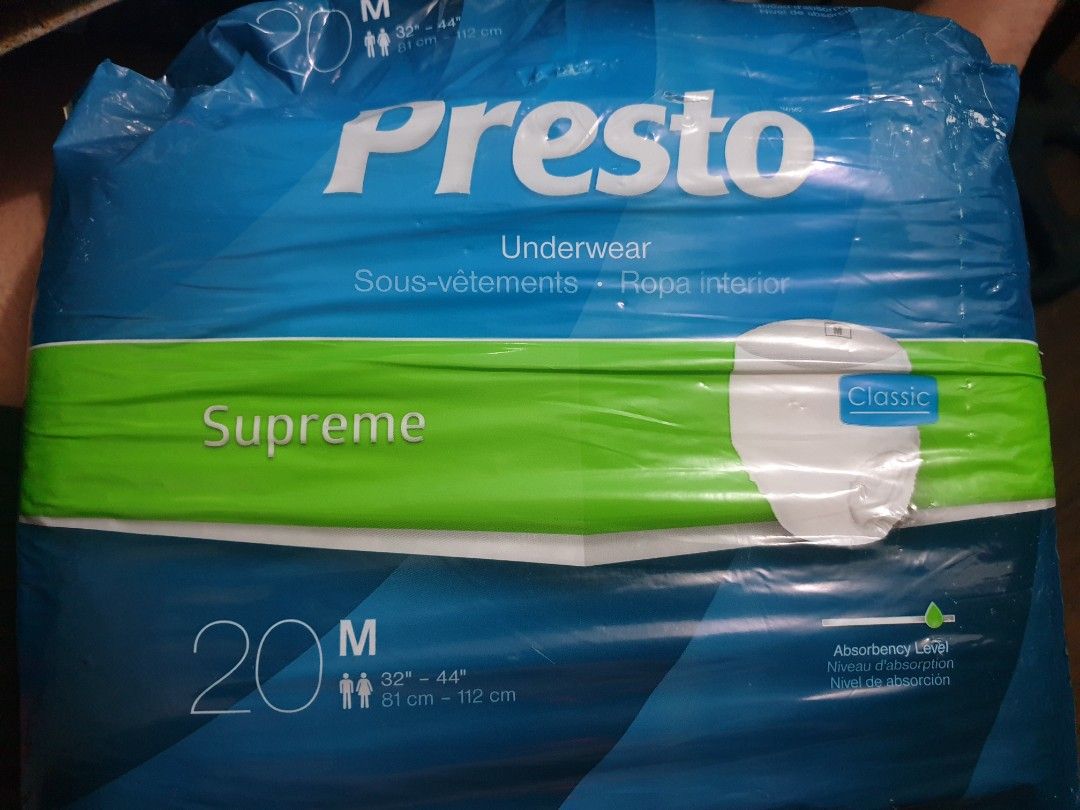 PRESTO ADULT DIAPER SUPREME 20 PCS, Beauty & Personal Care, Sanitary Hygiene on Carousell