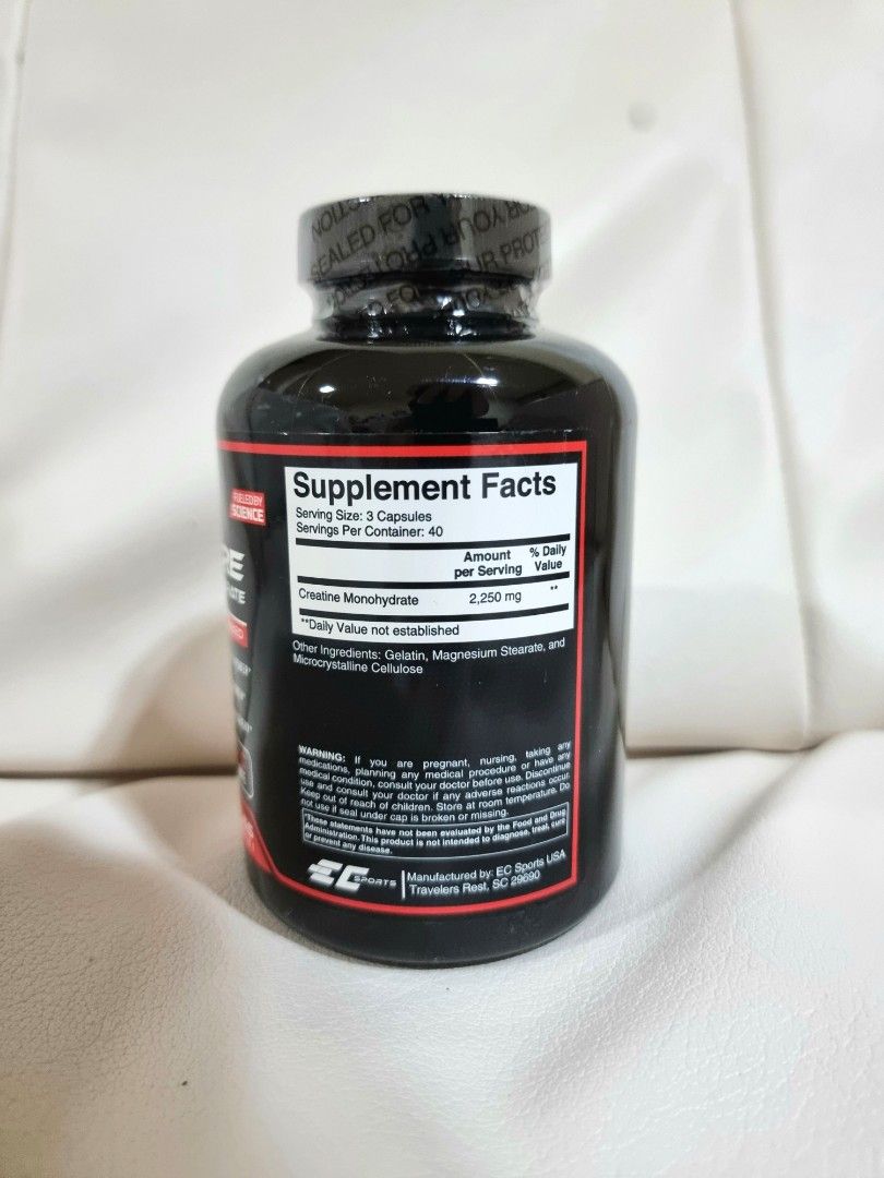 PURE CREATINE Monohydrate 2250mg / 100% Micronized By: EC Sports ...