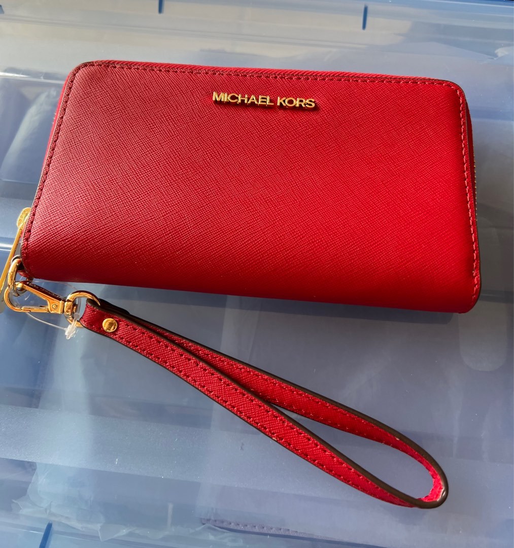 MK Red Zipped Around Wallet, Women's Fashion, Bags & Wallets, Wallets ...
