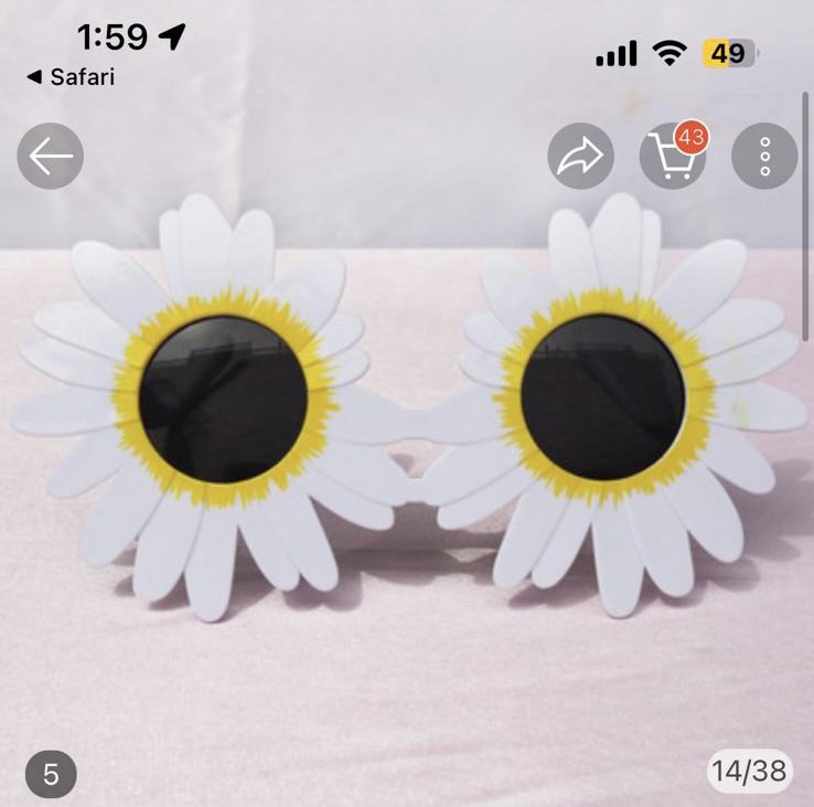 Retro daisy glasses, Women's Fashion, Watches & Accessories, Sunglasses ...