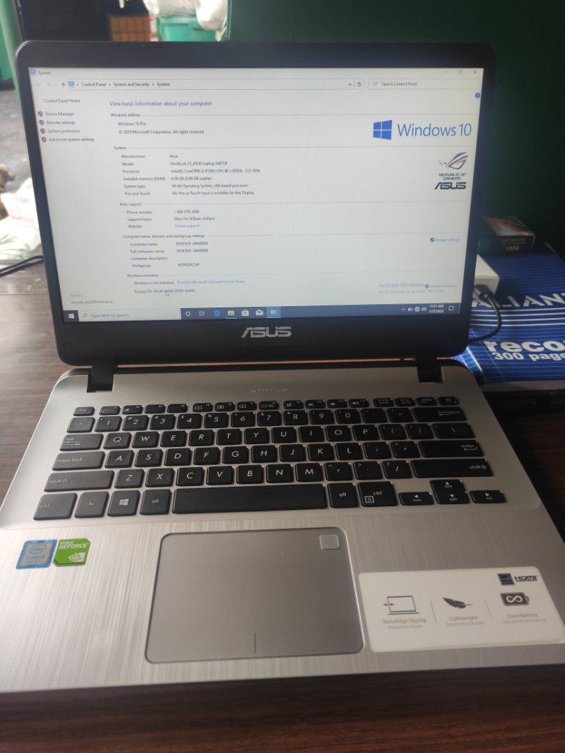 Rush Asus x407uf i3 8th gen 1tera hdd 2gb graphics 4gb ram expandable ...