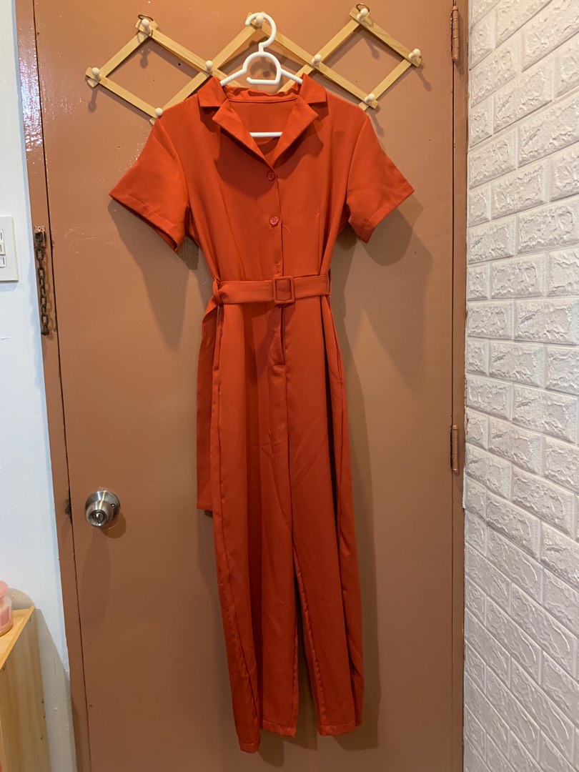 Rust jumpsuit, Women's Fashion, Dresses & Sets, Jumpsuits on Carousell