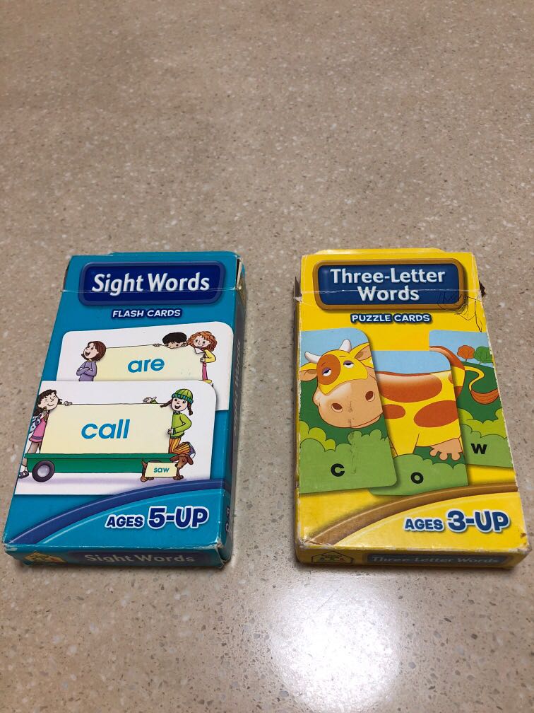 School zone flash cards and puzzle cards, Hobbies & Toys, Books ...