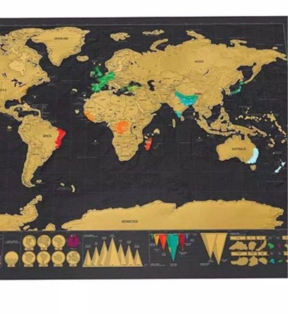 Scratch Map, Furniture & Home Living, Home Decor, Carpets, Mats ...