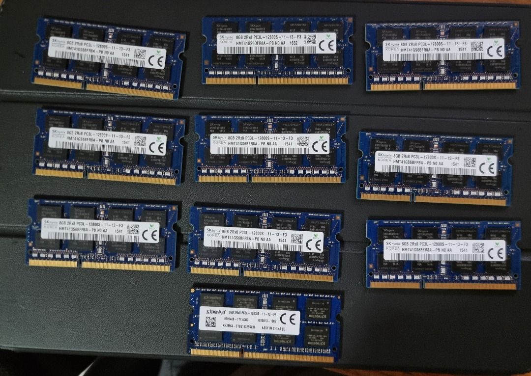 Selling used laptop RAM DDR3 PC3L-12800S 8GB x 10, Computers & Tech ...