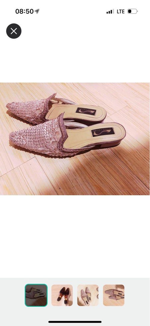 Sepatu pesta pink glitter brukat lace party, Fesyen Wanita, Sepatu di ...