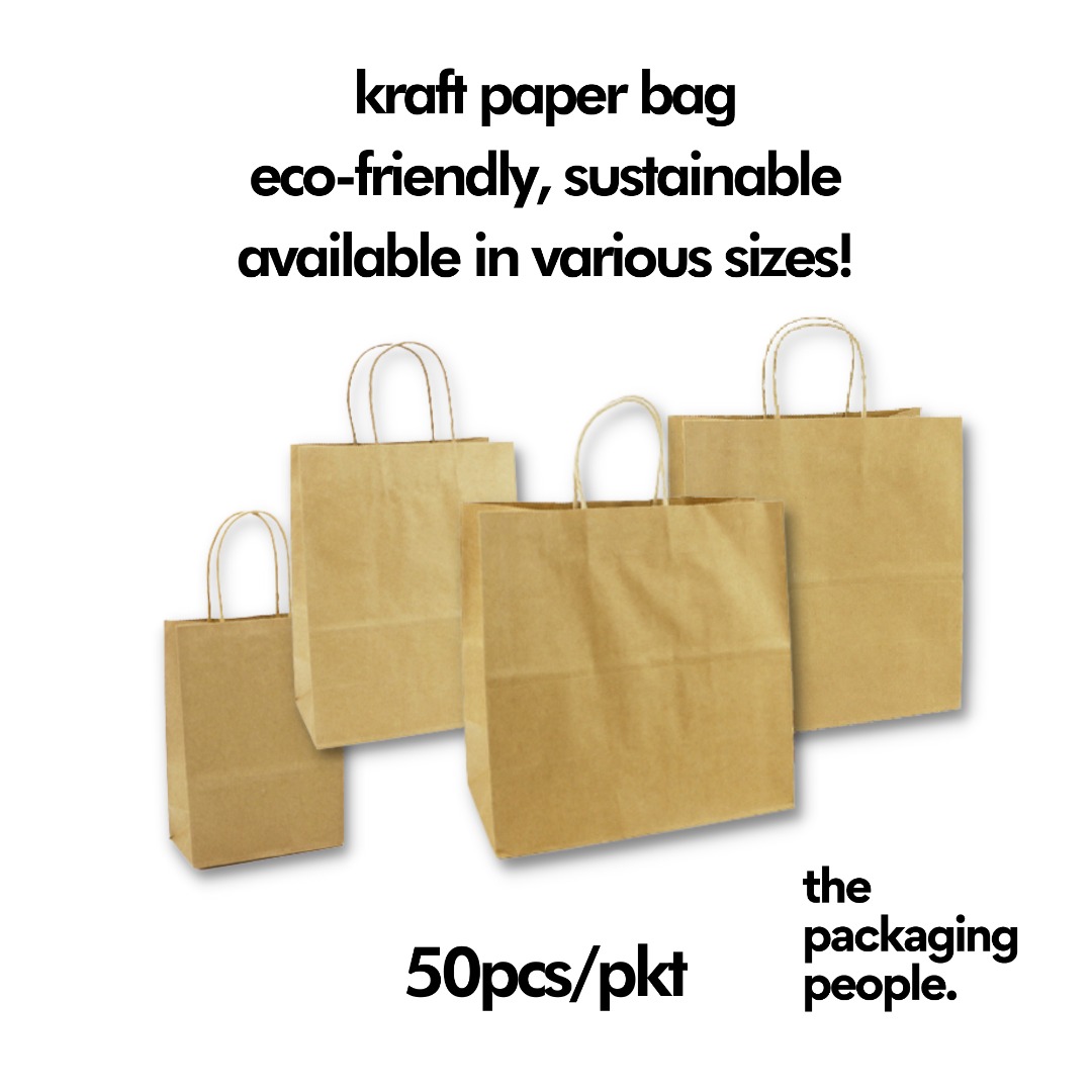 [SG Ready-Stock] Kraft Paper Bag 50Pcs/Pkt (Various Sizes Available ...