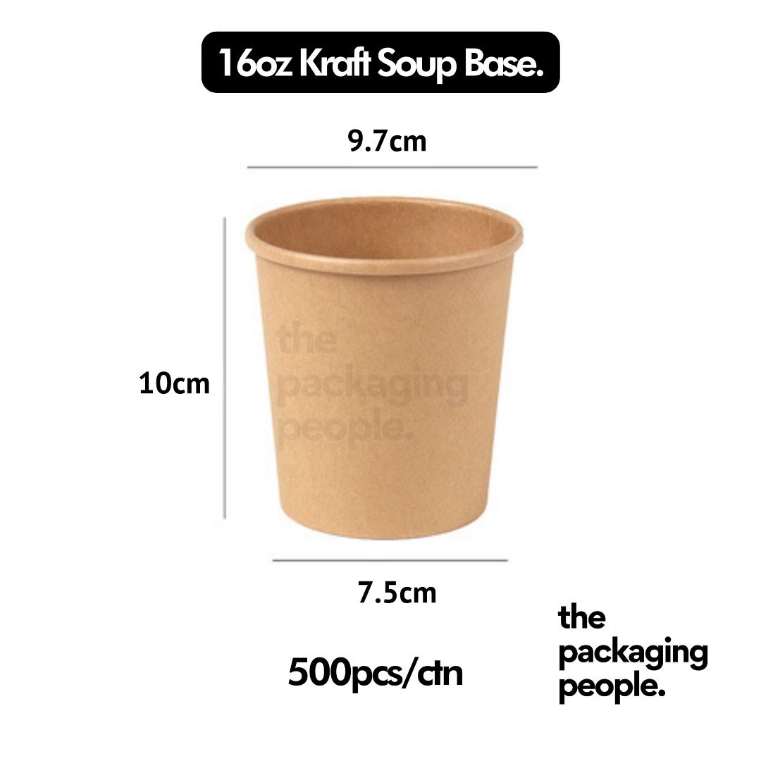 [SG Ready-Stock] Kraft Paper Soup Tub 500Pcs/Ctn (Various Sizes ...