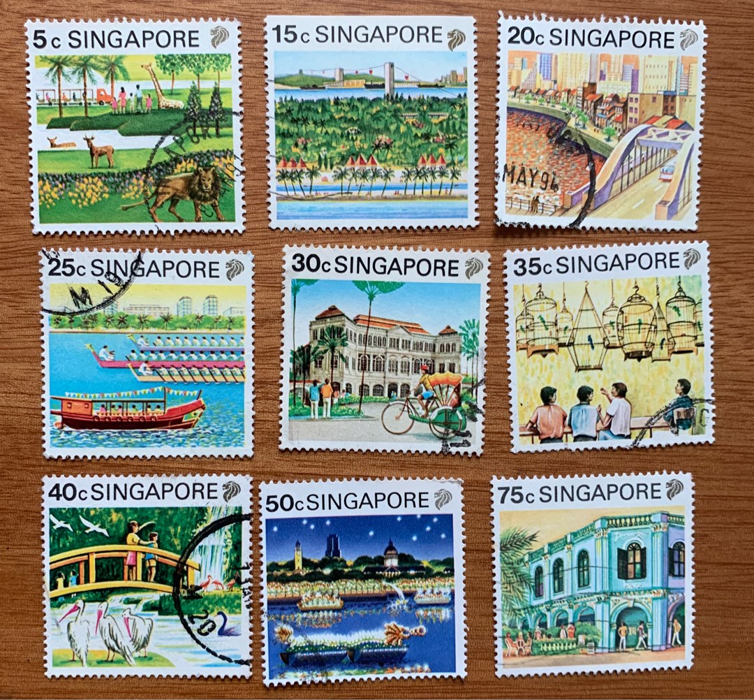 Singapore 1990 tourism Series stamp complete set 9v MNH mint - zoo ...