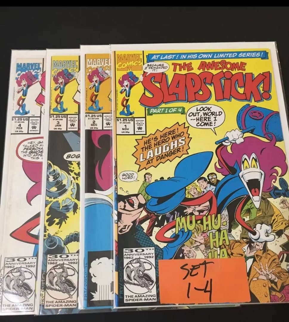 Slapstick 1,2,3,4 Complete set 1-4 By Marve l Comic Book 1992 Original ...