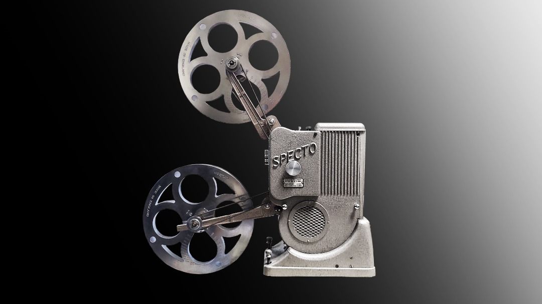 SPECTO 16mm Film Projector with 2 Big Shiny Metal Film Reels (Working ...