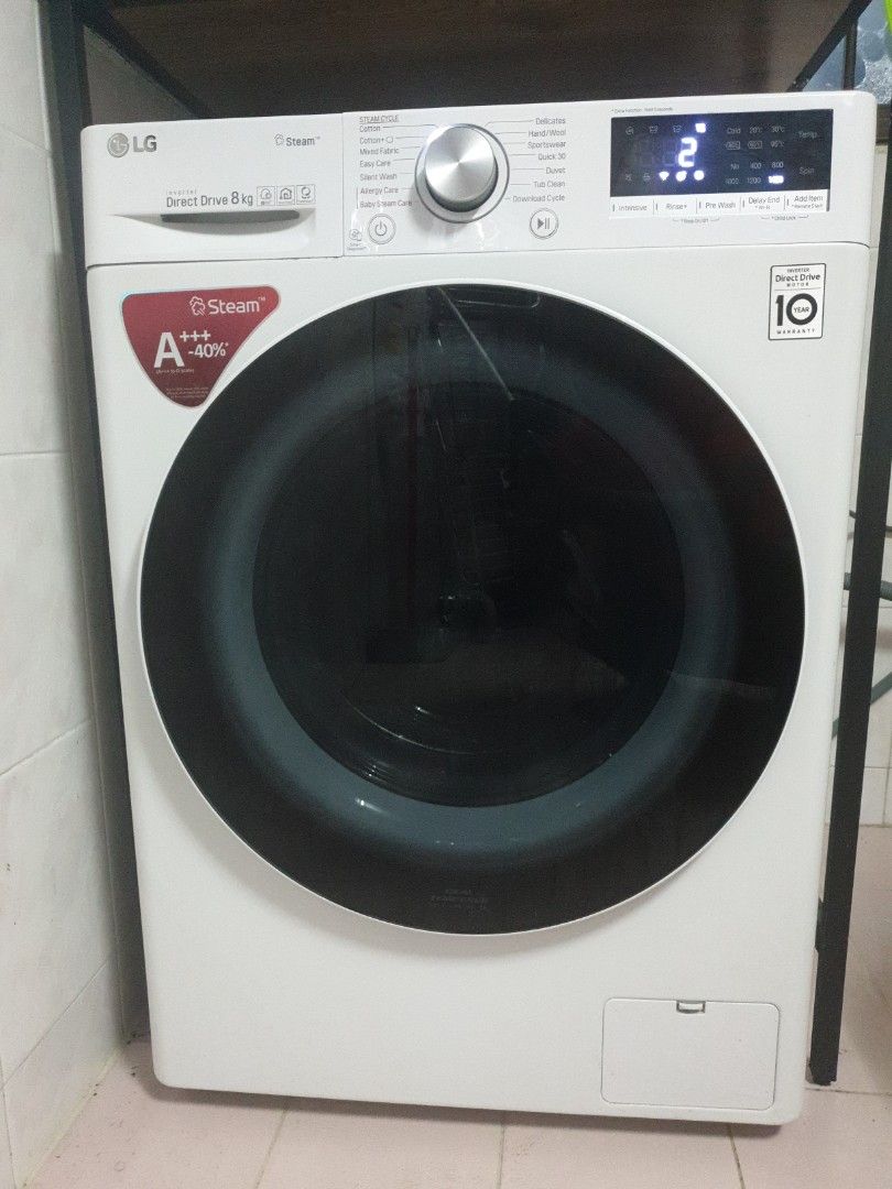 LG 8kg Steam Washing Machine, TV & Home Appliances, Washing Machines ...